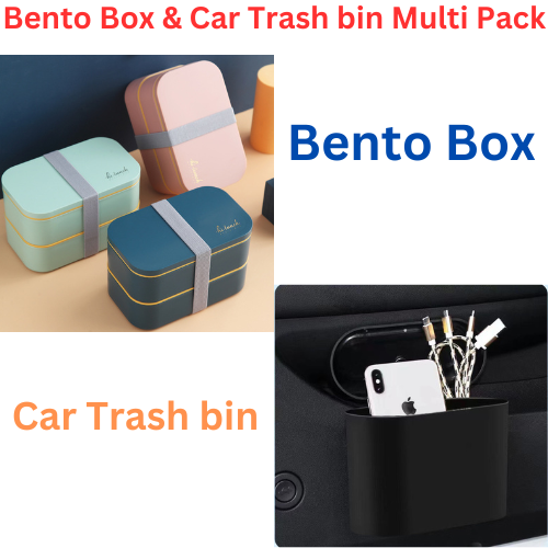 Bento Box Stackable Lunch Vs Car Trash bin Multi Pack(Bulk 3 Sets ...