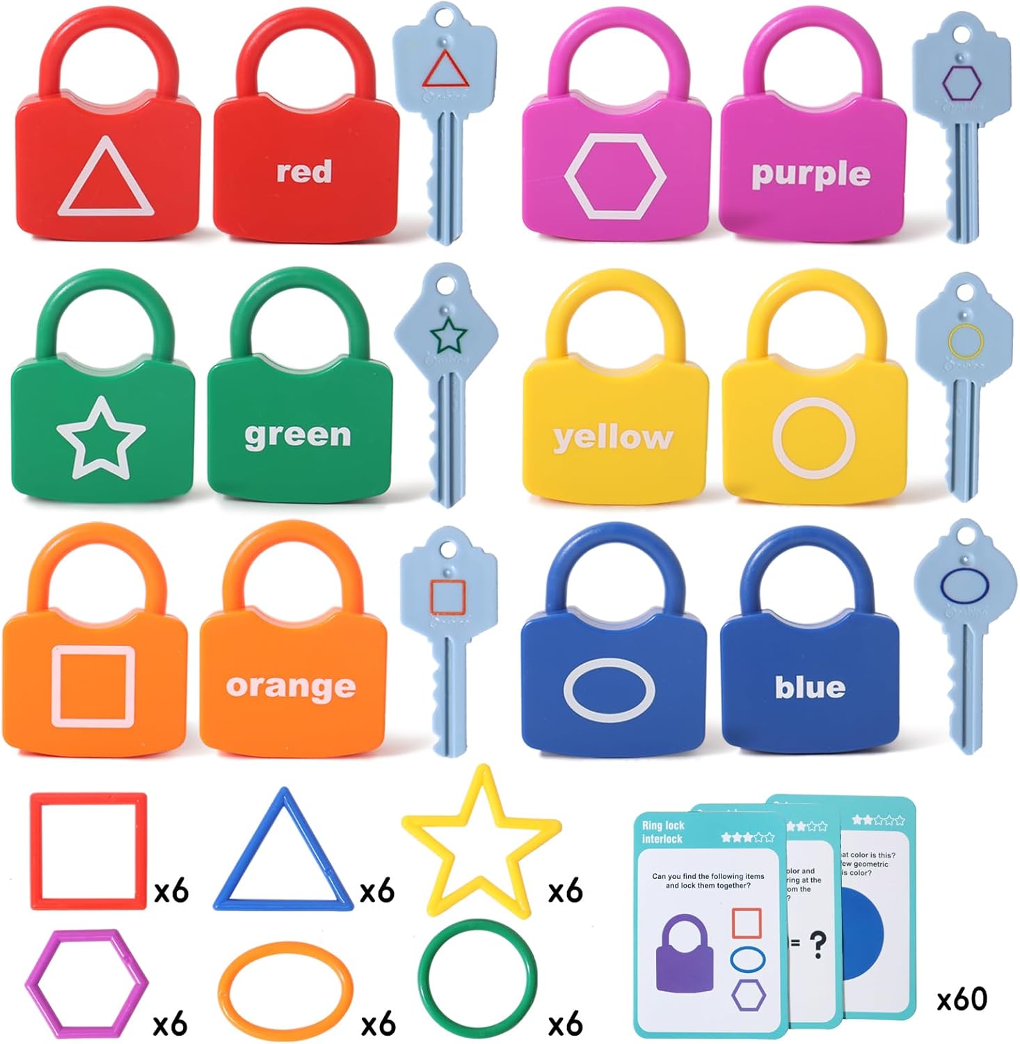 Educational Letter Combination-with 26 Locks, 26 Keys Montessori Presc ...
