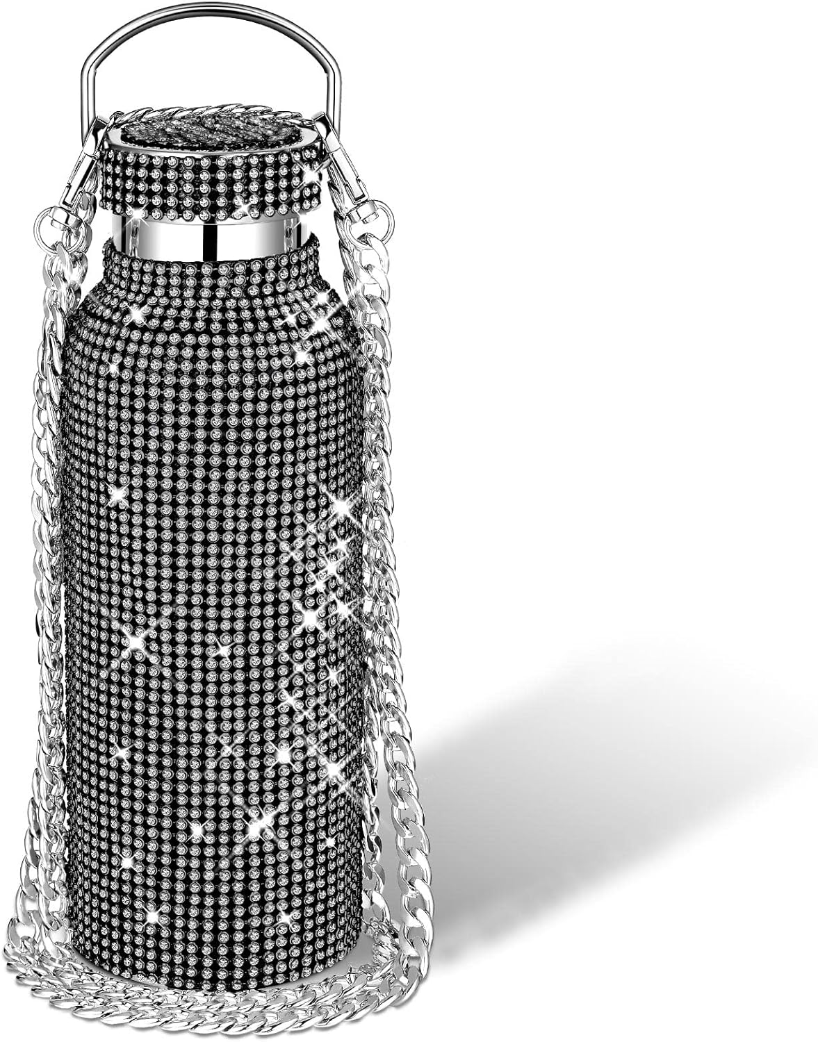 Diamond Water Bottle Bling Rhinestone Stainless Steel Thermal Refillab ...