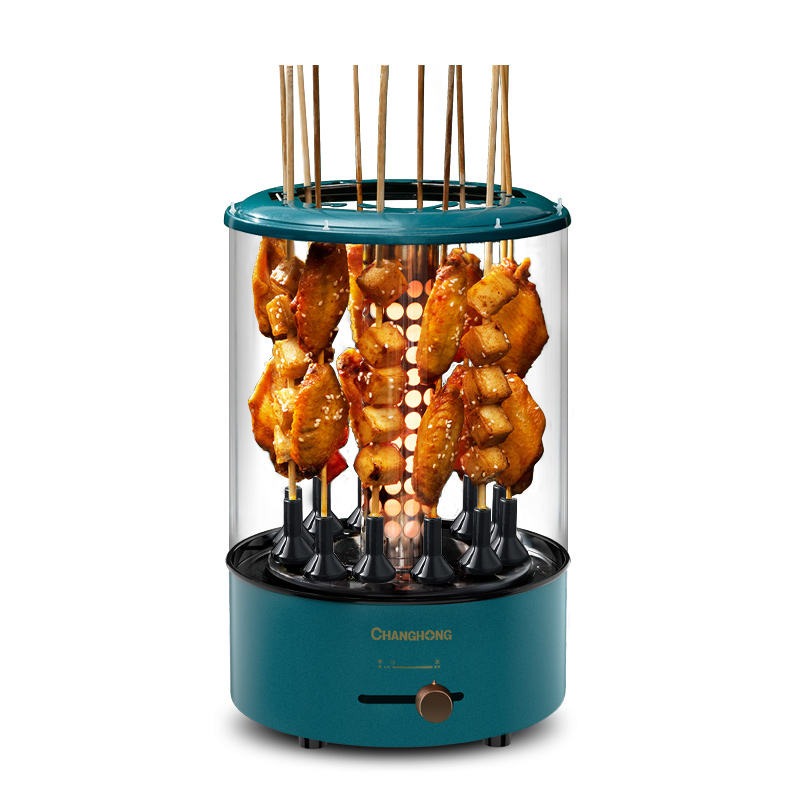 Household portable automatic 360° rotating smokeless barbecue machine ...