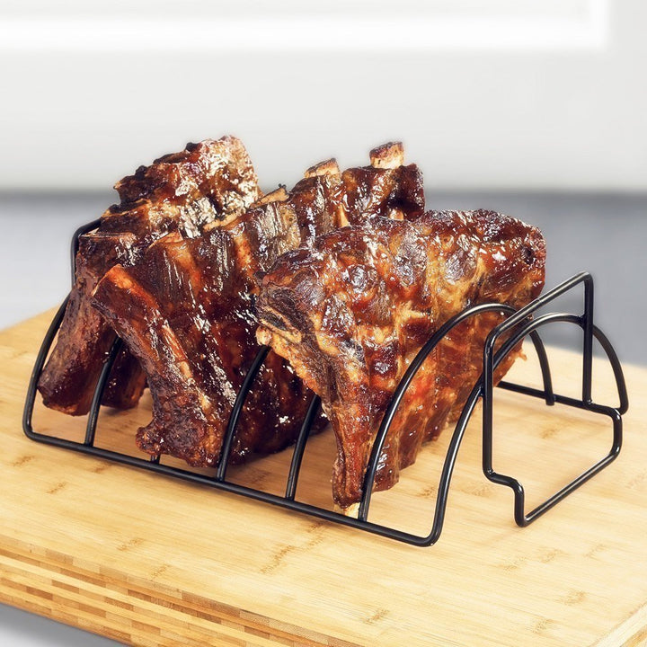 BBQ Rib Rack Non Stick Rib Roast Rack for Grill-Non-Stick Reversible R ...